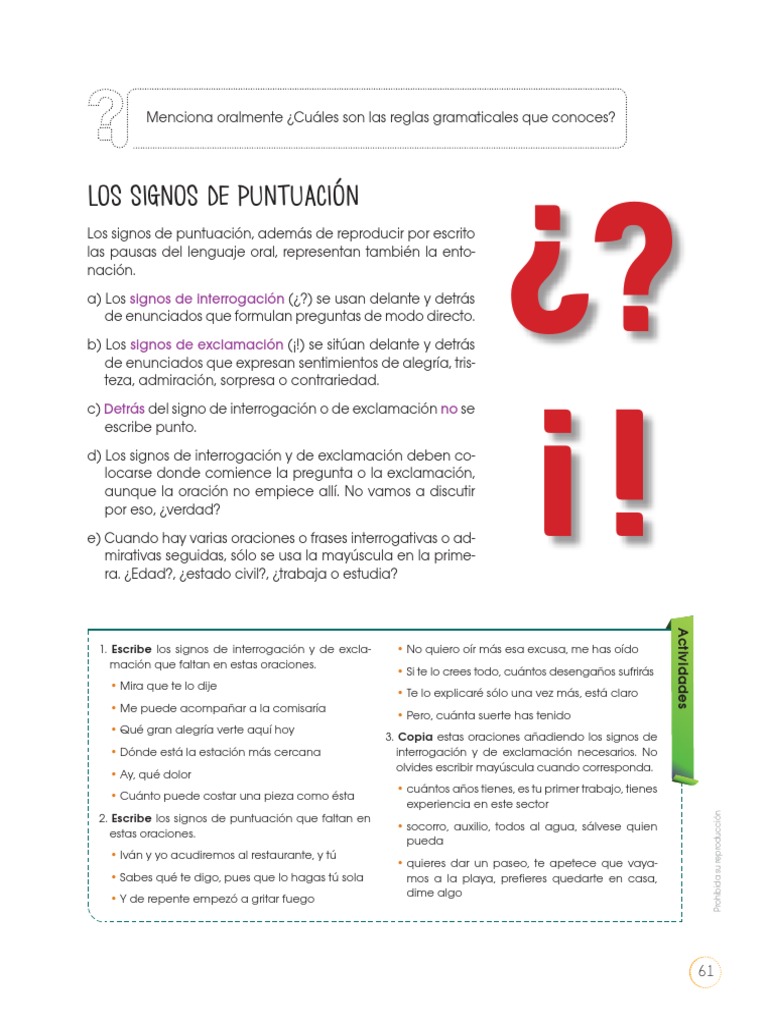 Reglas gramaticales sobre signos de puntuación | PDF | Puntuación ...