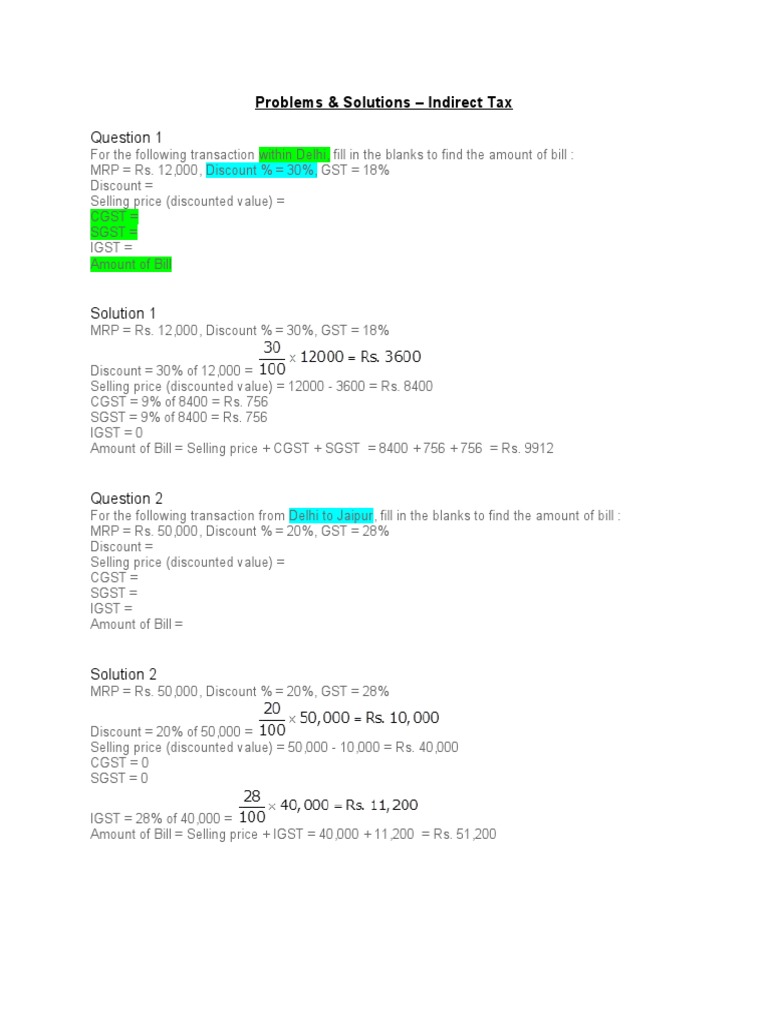 GST Calculations for Students | PDF | Value Added Tax | Prices