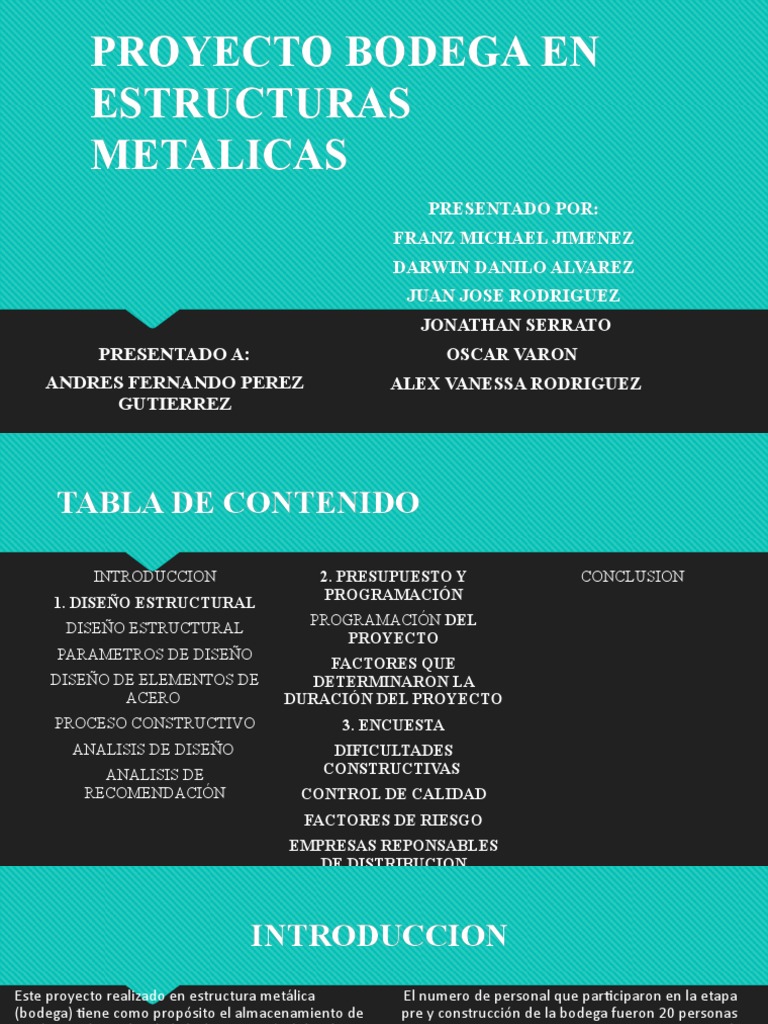 Proyecto Bodega en Estructuras Metalicas | PDF | Acero estructural | Acero