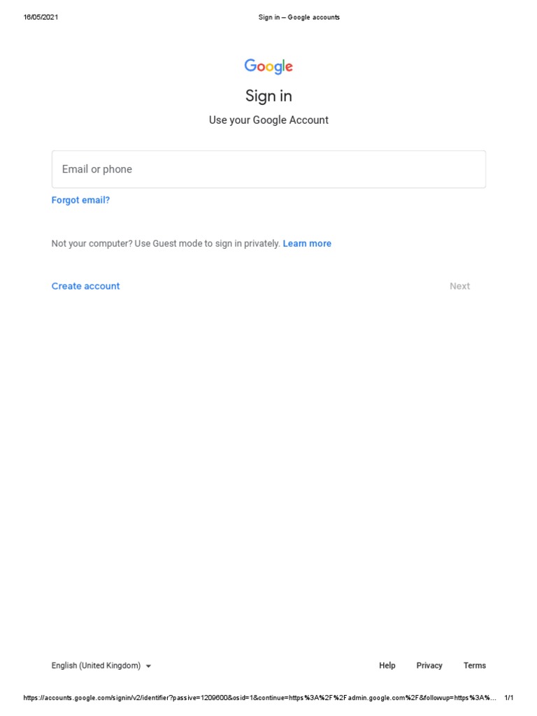 Google Account Sign-In Page Guide | PDF