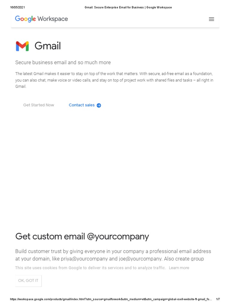 Gmail - Secure Enterprise Email For Business - Google Workspace | PDF ...