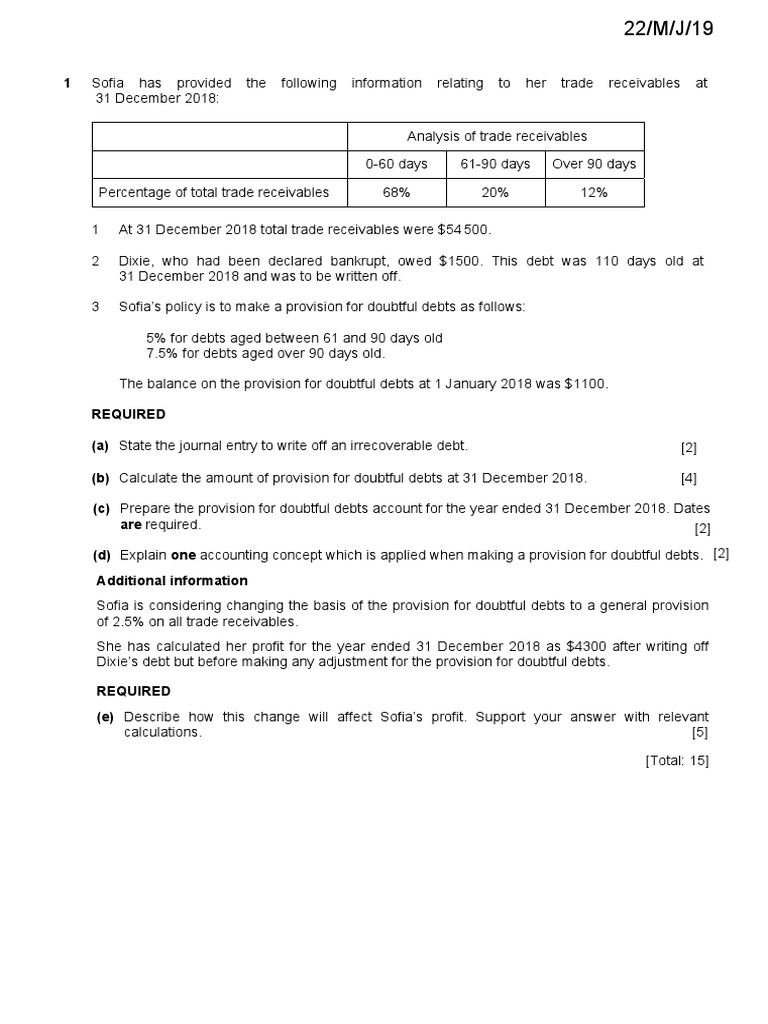 Bad Debts and Pfbd.. | PDF | Bad Debt | Financial Accounting