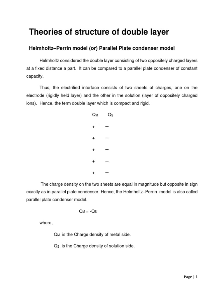 Structure of Double Layer Models | PDF | Phases Of Matter | Physical ...