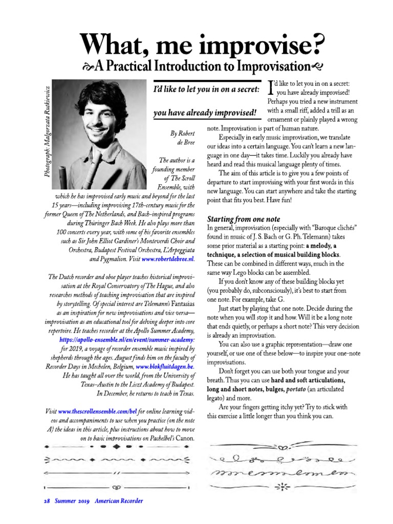 A Practical Introduction To Improvisation | PDF