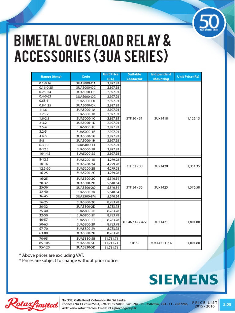 02 - STD - Bimetal Overload Relay - (2.07 - 2.08) | PDF ...