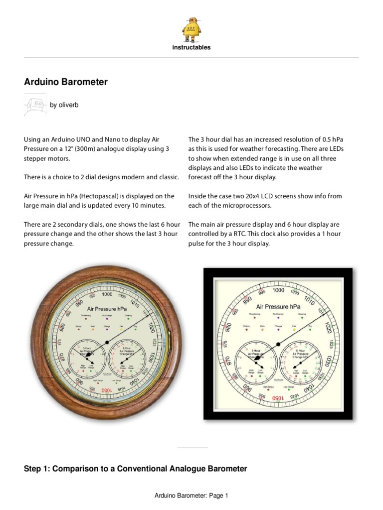 Arduino Barometer 1 | PDF | Electric Motor | Manufactured Goods