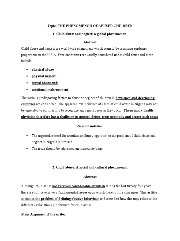 Child Abuse and Neglect | Download Free PDF | Child Neglect | Child Abuse