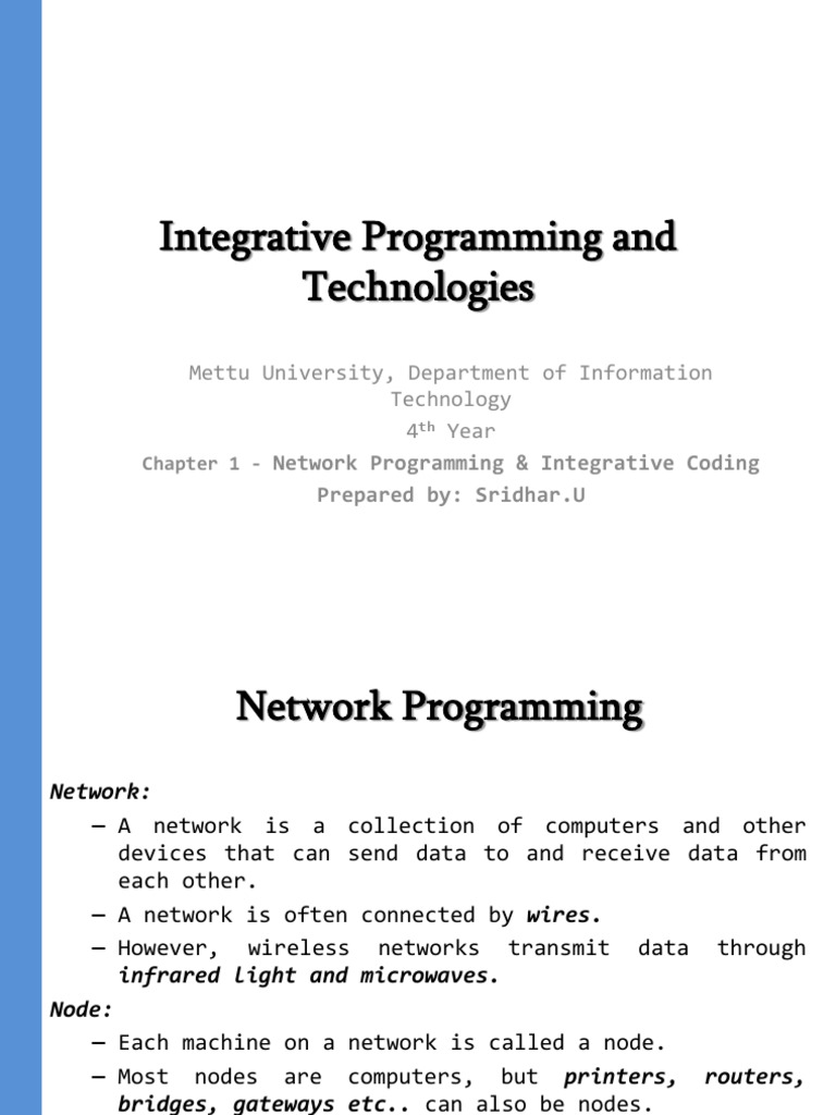 IPT Chapter 1 - Network Programming & Integrative Coding | PDF | Port (Computer Networking ...
