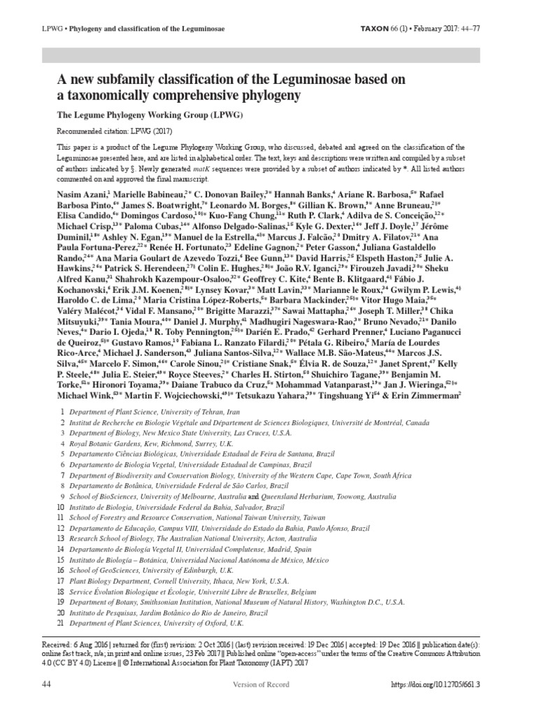 Nueva Clasificacion de Fabaceae | PDF | Phylogenetic Tree | Taxonomy ...