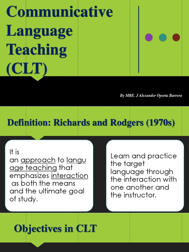 Communicative Language Teaching (CLT) | PDF