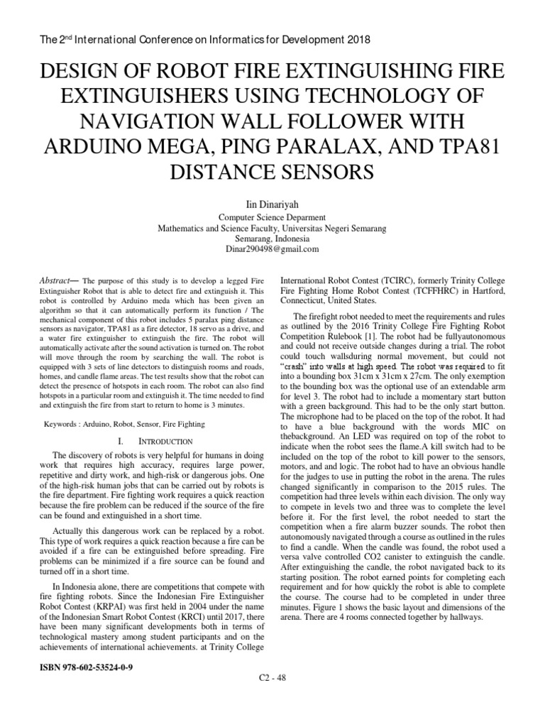 Design and Development of an Autonomous Fire Extinguishing Robot Using Wall Following Navigation ...