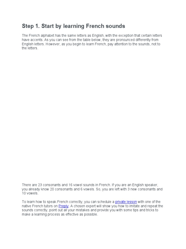 How To Learn French Step by Step | PDF | English Language | Vowel