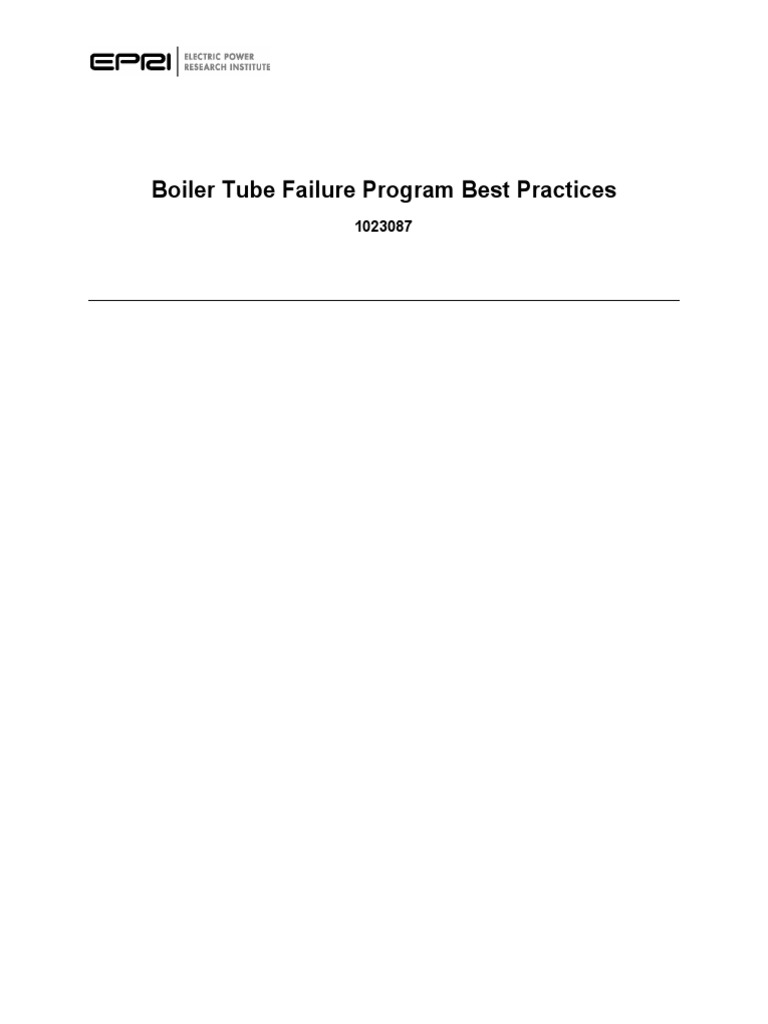 Boiler Tube Failure Program Best Practices | PDF | Reliability ...