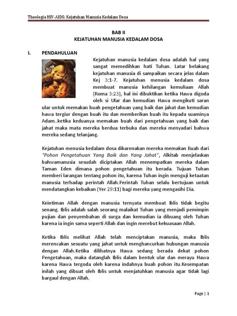BAB II Kejatuhan Manusia Kedalam Dosa | PDF