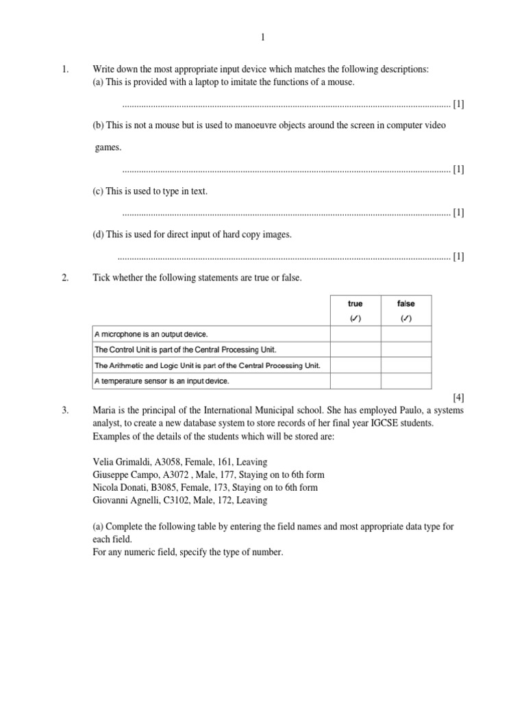 ICT Sample Paper | PDF | Input/Output | Computer Science ICT Sample Paper | PDF | Input/Output | Computer Science