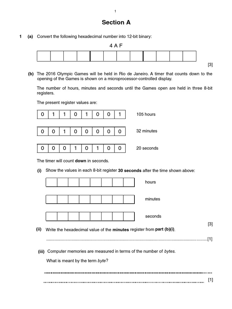 Computer Science (2210) Sample Paper For O Level 1 | PDF | Bit | Input/Output