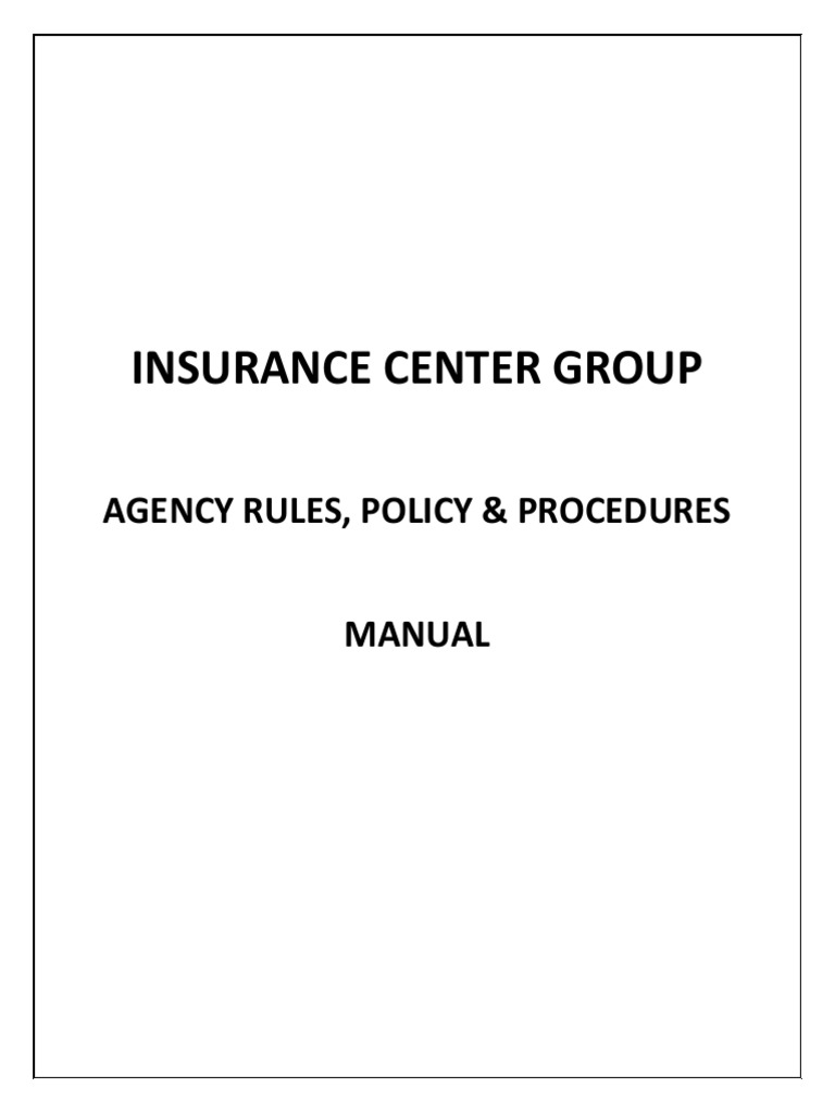 Agency Policy Manual | PDF | Fax | Insurance