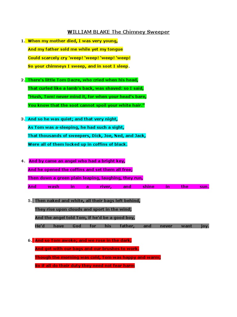 WILLIAM BLAKE The Chimney Sweeper FINALS | PDF | Lamb Of God | Poetry