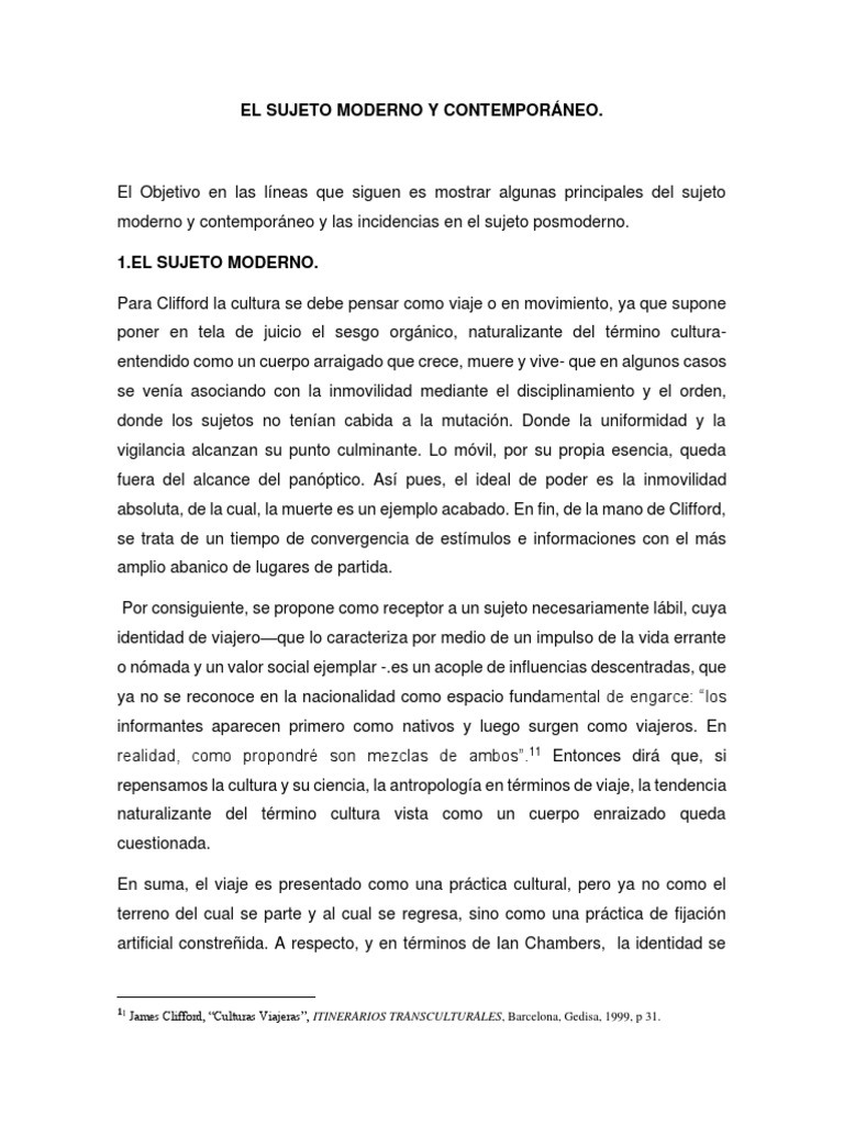 El Sujeto Moderno y su Evolución | PDF | Jean François Lyotard ...