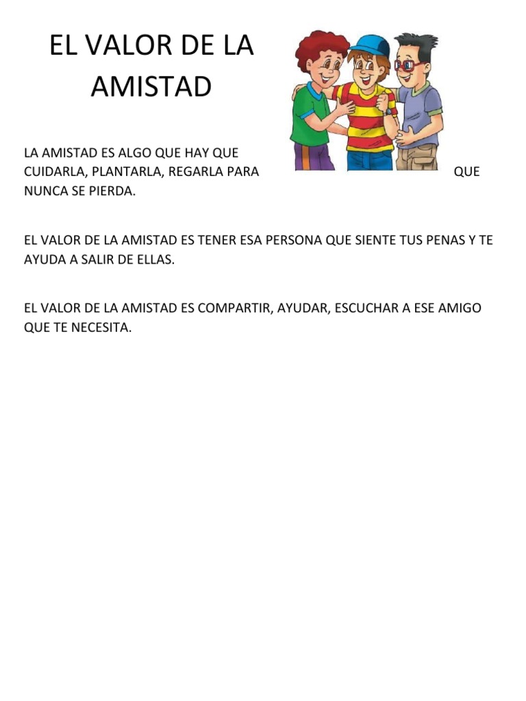 El Valor de La Amistad | PDF