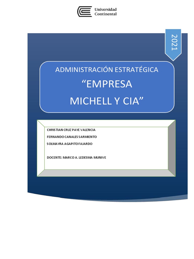 Trabajo Empresa Michell y CIA | PDF | Calidad (comercial) | Industria ...