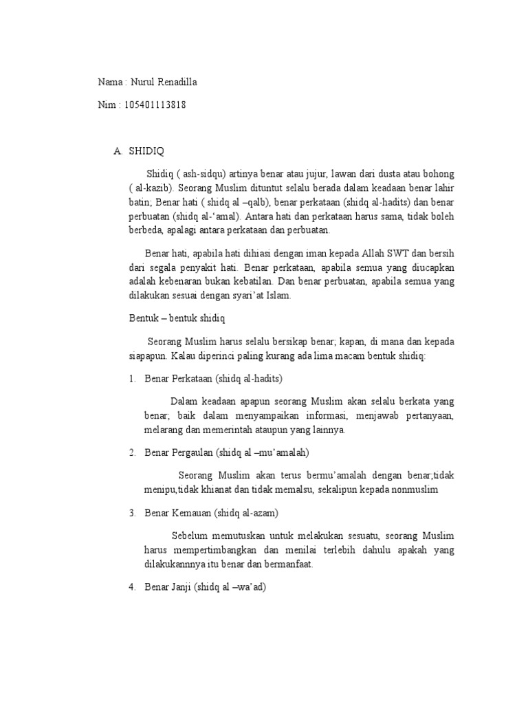 Iffah Mujahidah Syajaah | PDF