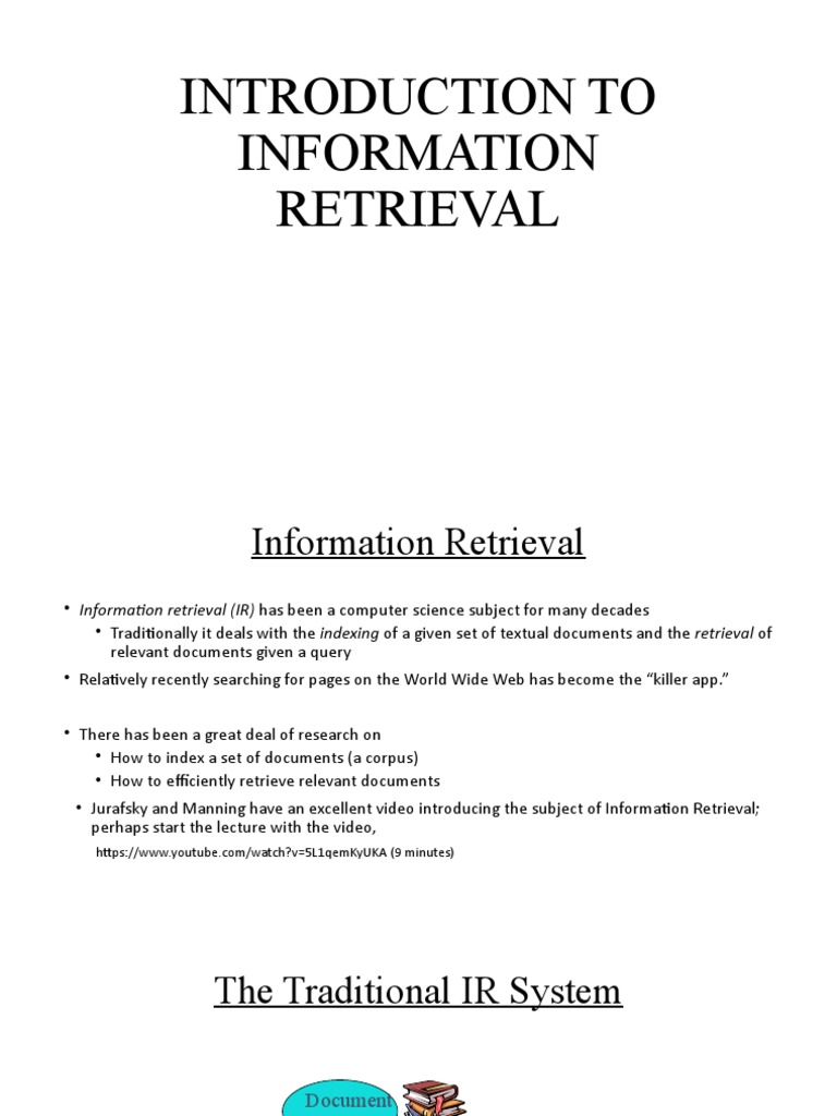 Introduction To Information Retrieval | PDF | Search Engine Indexing | Information Retrieval