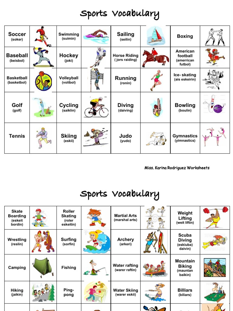 Sports Vocabulary: Soccer Sailing | PDF | Individual Sports | Olympic ...