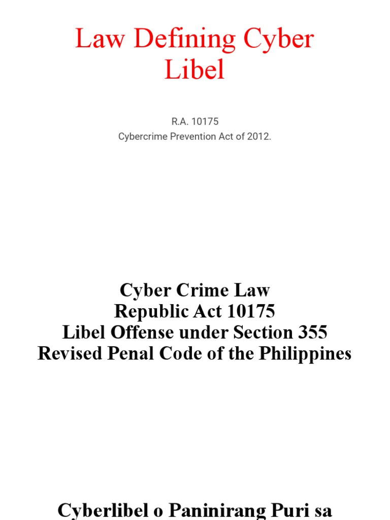 Law Defining Cyber Libel | Download Free PDF | Defamation | Policy