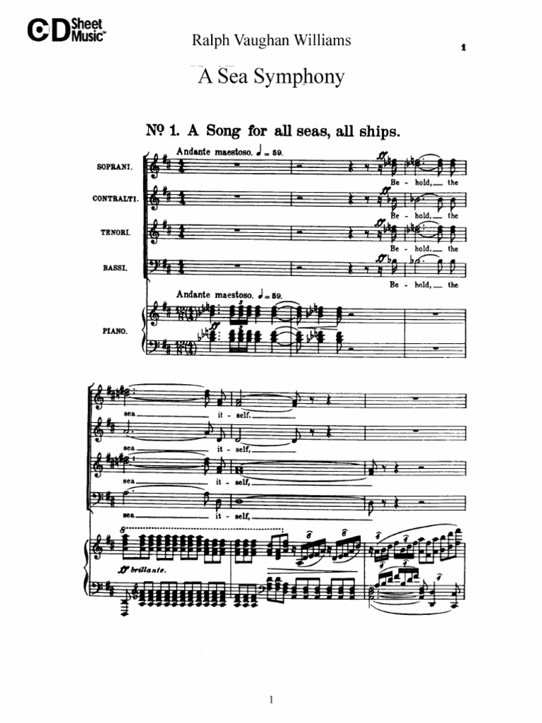 Vaughan Williams - A Sea Symphony, Part I | PDF