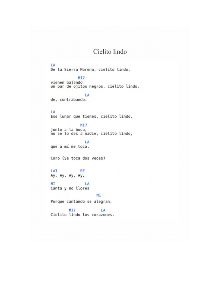 Cielito Lindo Acordes | PDF