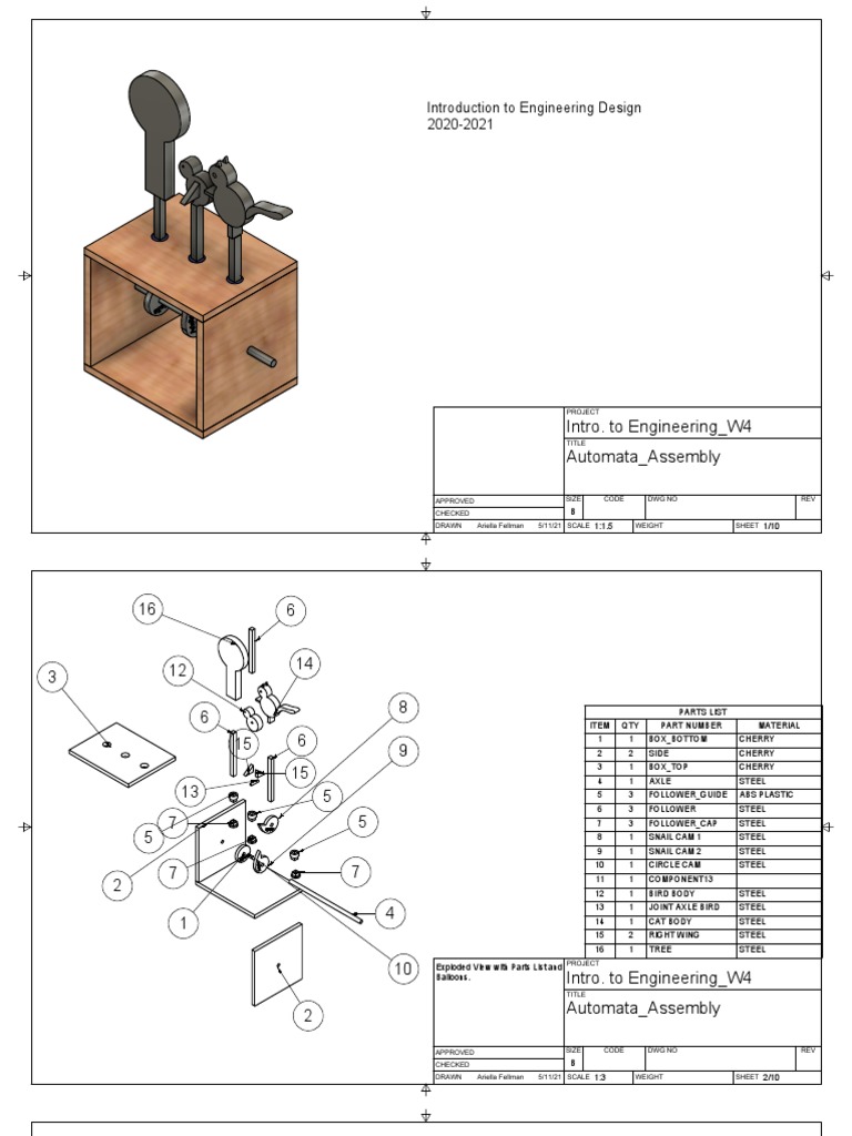 Automata Assembly Drawing v24 | PDF | Nature
