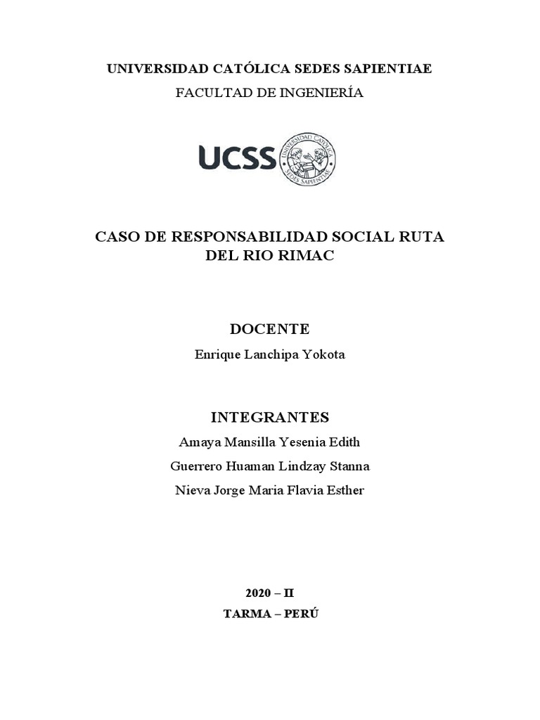Caso de La Ruta Del Rio Rimac | PDF | Contaminación | Agua
