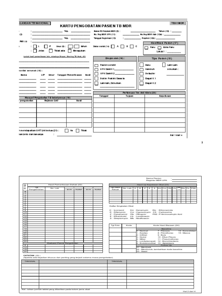 Formulir TB MDR 1 | PDF