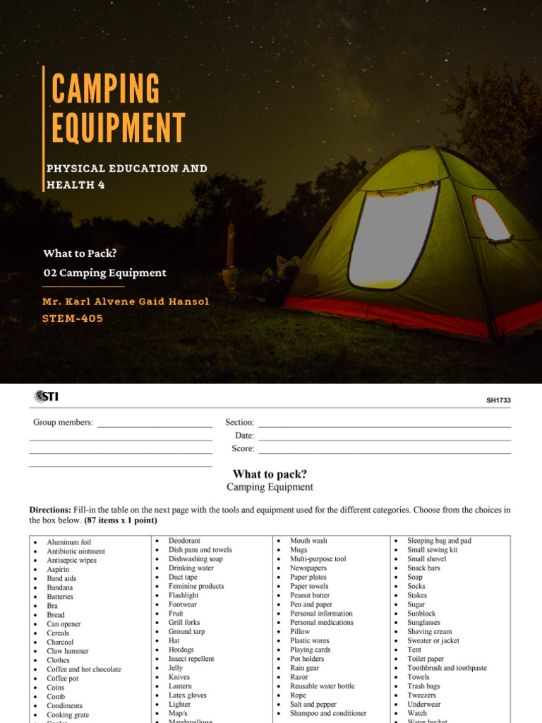Essential Camping Gear and Supplies: A Comprehensive List for Outdoor ...