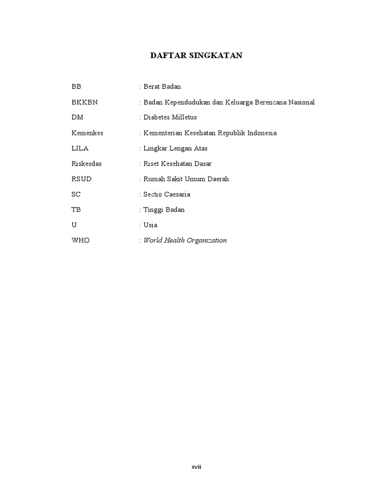 Daftar Singkatan Skripsi | PDF