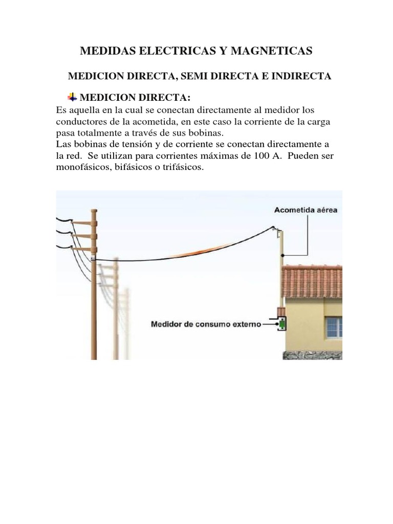 Medición Directa, Semi Directa e Indirecta | PDF | Transformador ...