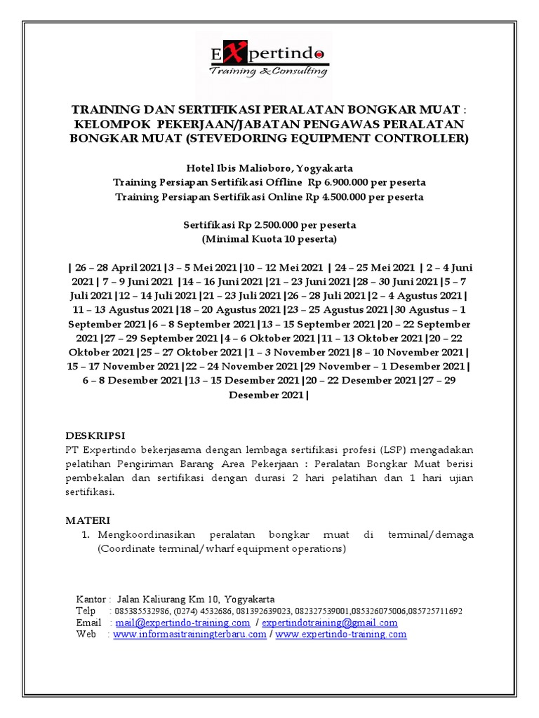 Stevedoring Equipment Training | PDF