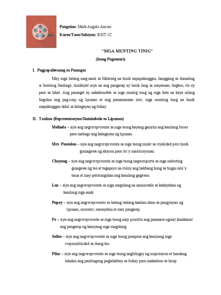 Mga Munting Tinig Pagsusuri | PDF