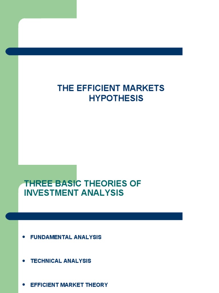 Efficient Markets Hypothesis Pdf Efficient Market Hypothesis