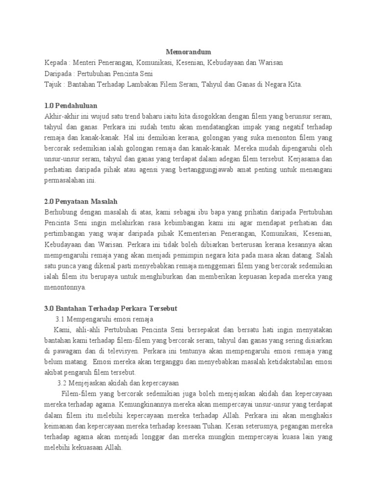 Contoh Memorandum | PDF