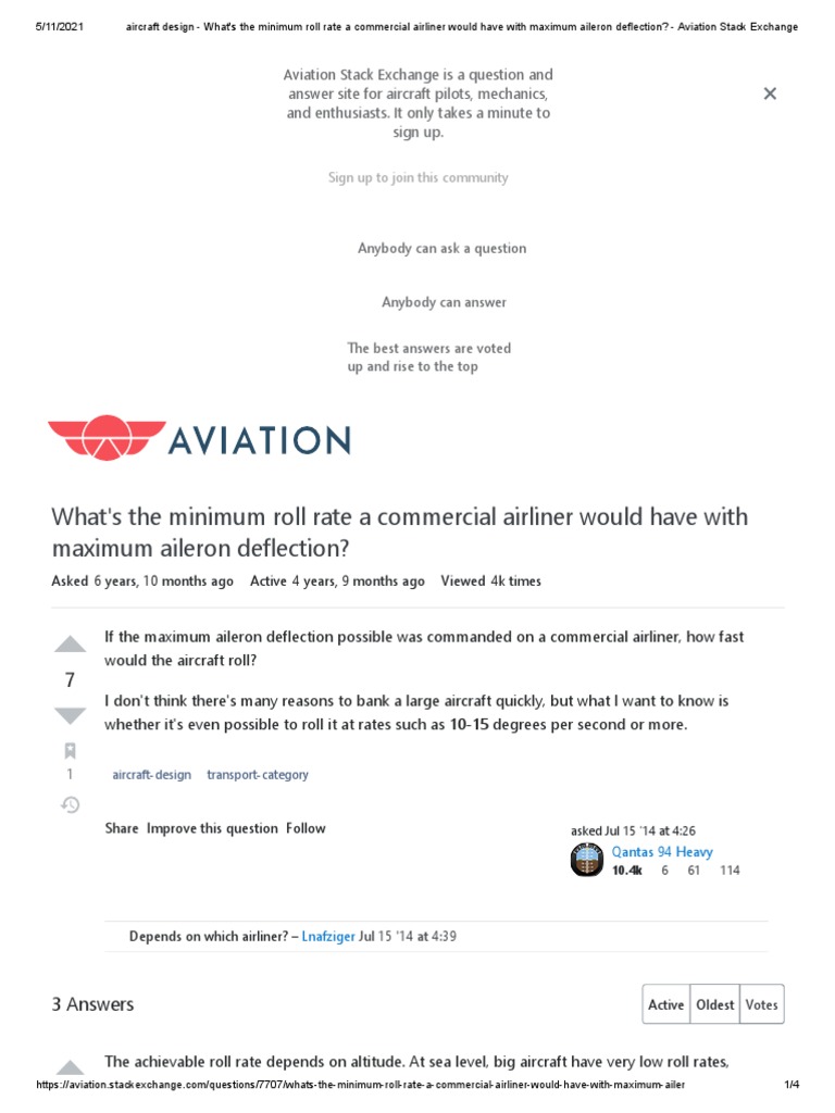 Roll Rate Q & A | PDF | Aileron | Airplane