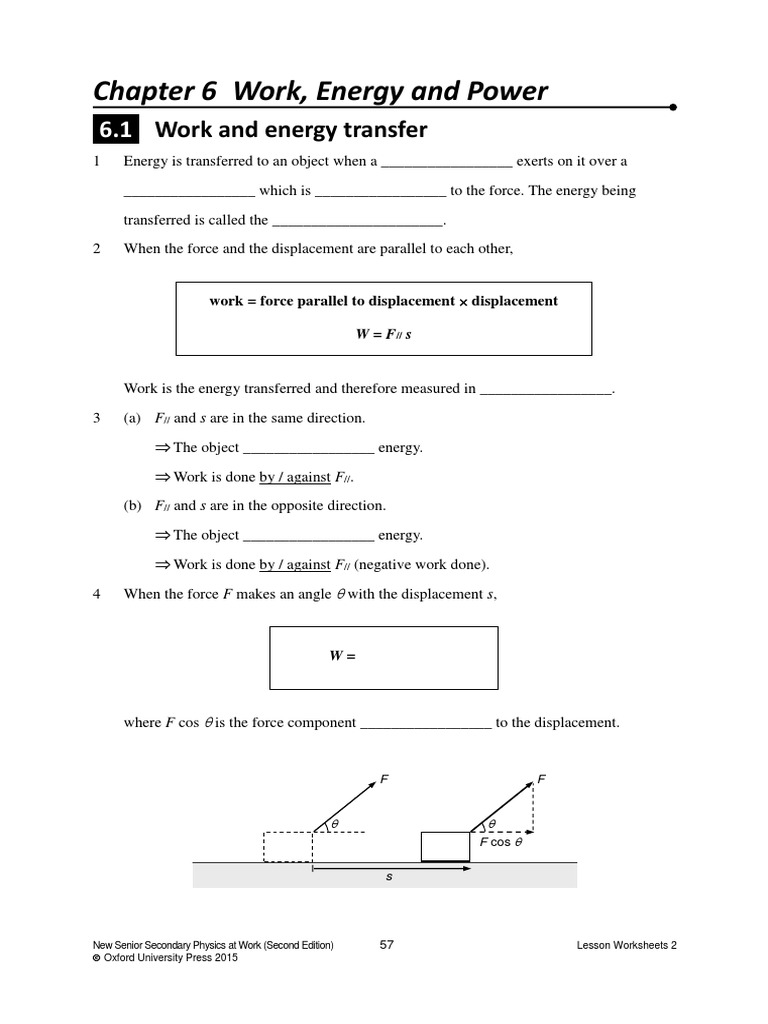 Chapter 6 Work, Energy and Power | PDF | Potential Energy | Force