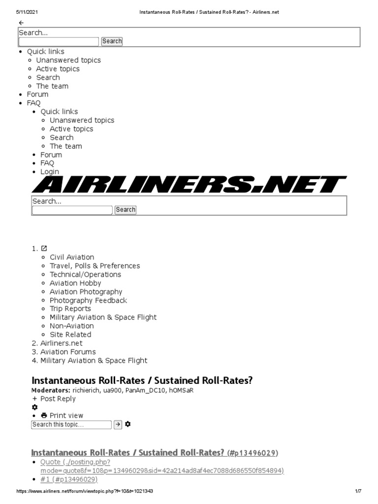Roll-Rates Instantaneous-Sustained | PDF | Aileron | Flight Control ...