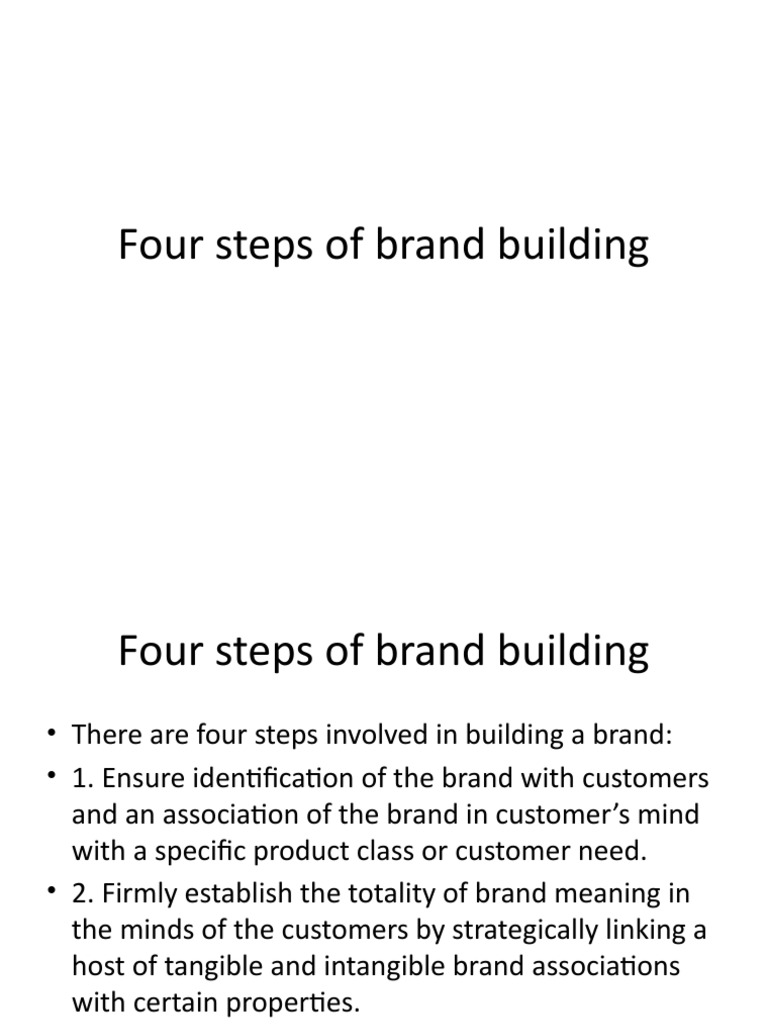 4 Steps of Brand Building | PDF | Brand | Credibility