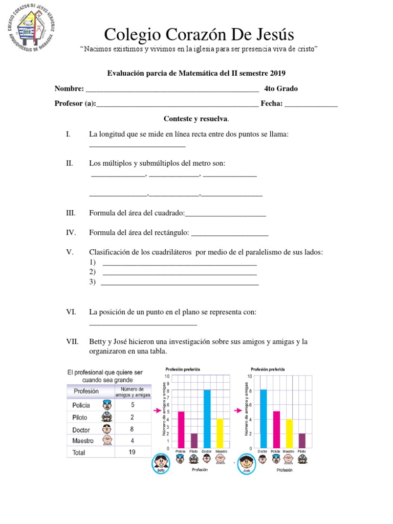 Evaluación para Cuarto Grado | PDF