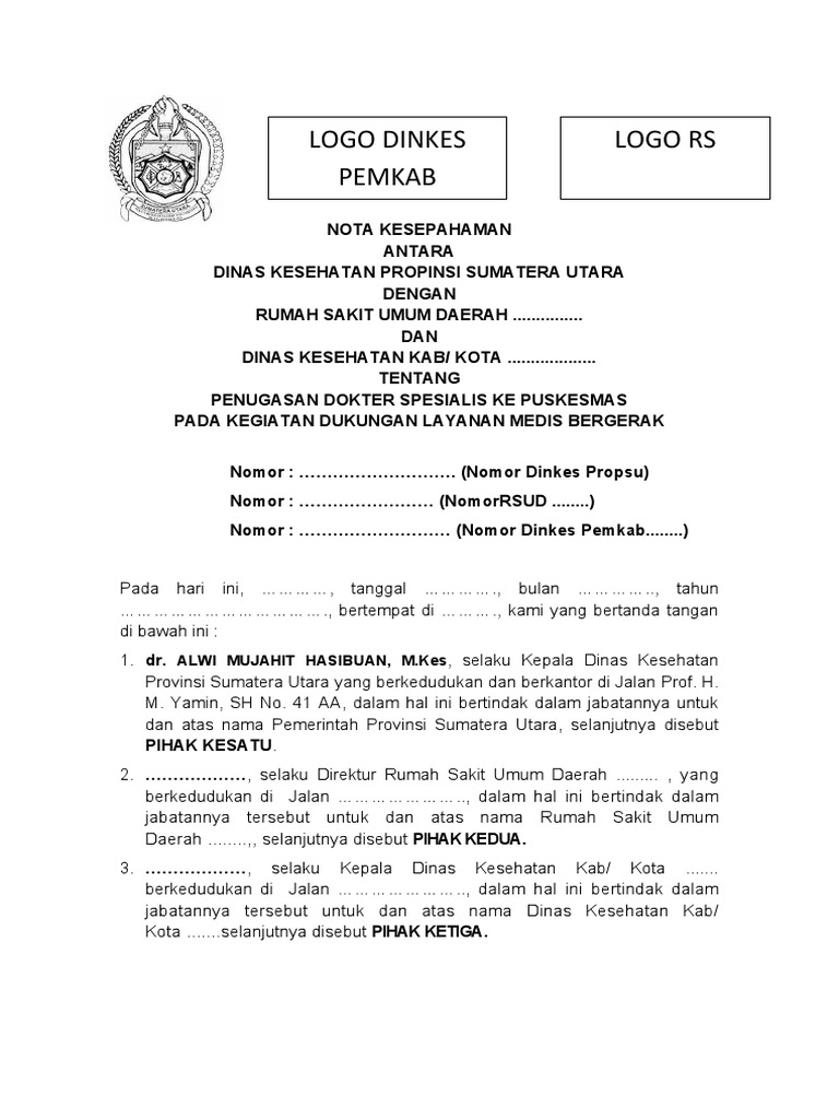 MoU Dokter Terbang Untuk PUSKESMAS New | PDF