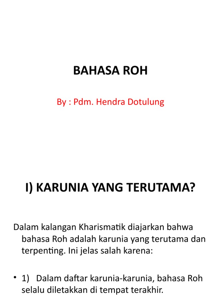 Bahasa Roh | PDF