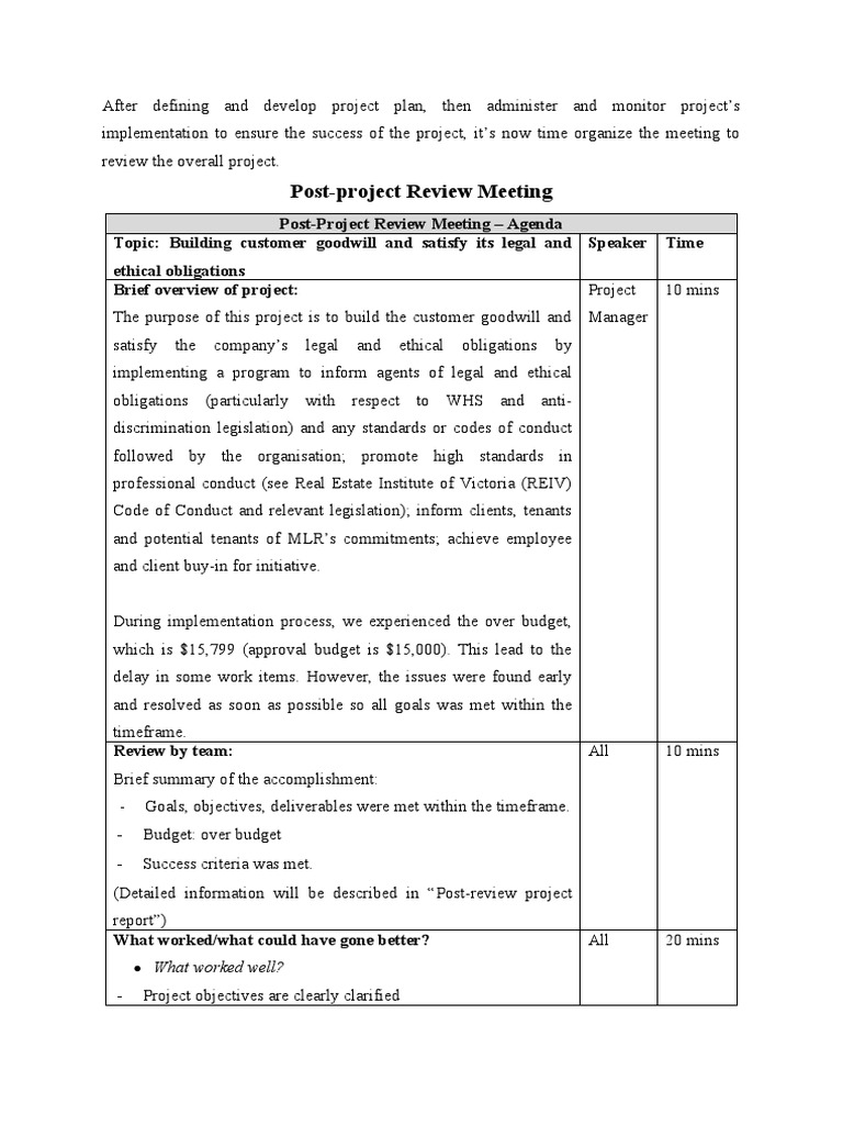 Finalise and Review Project | PDF | Customer | Goal