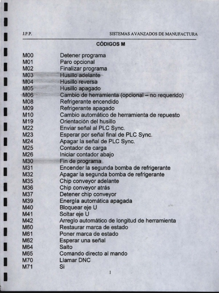 Códigos M | PDF | Flujo de control | Máquinas